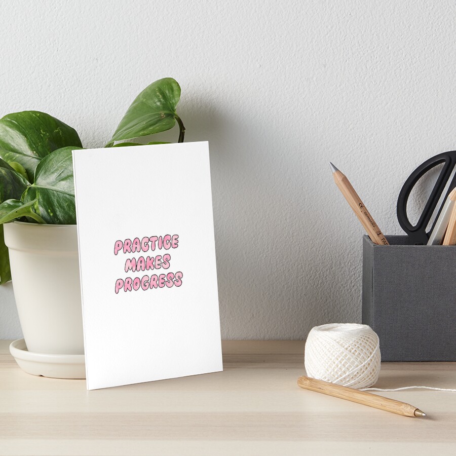 "Practice Makes Progress " Sticker for Sale by marymeinberg | Redbubble