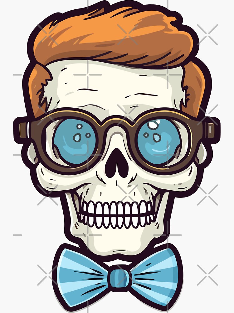"Nerd Skull Emoji" Sticker for Sale by Artwyz | Redbubble