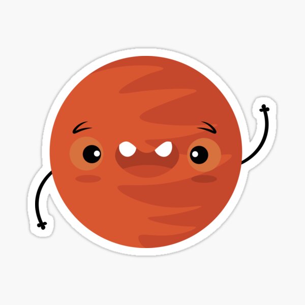 "Kawaii Mars - Adorable Planet Mars" Sticker for Sale by Moeno-Roeso ...
