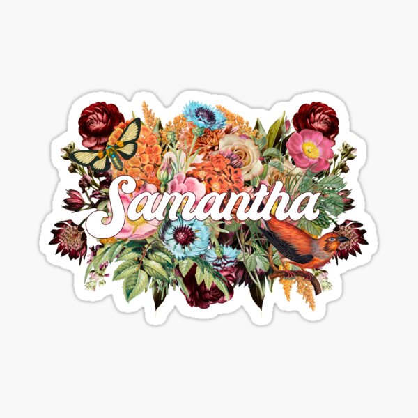 "Samantha Boho Vintage Flower Name Collage" Sticker for Sale by ...