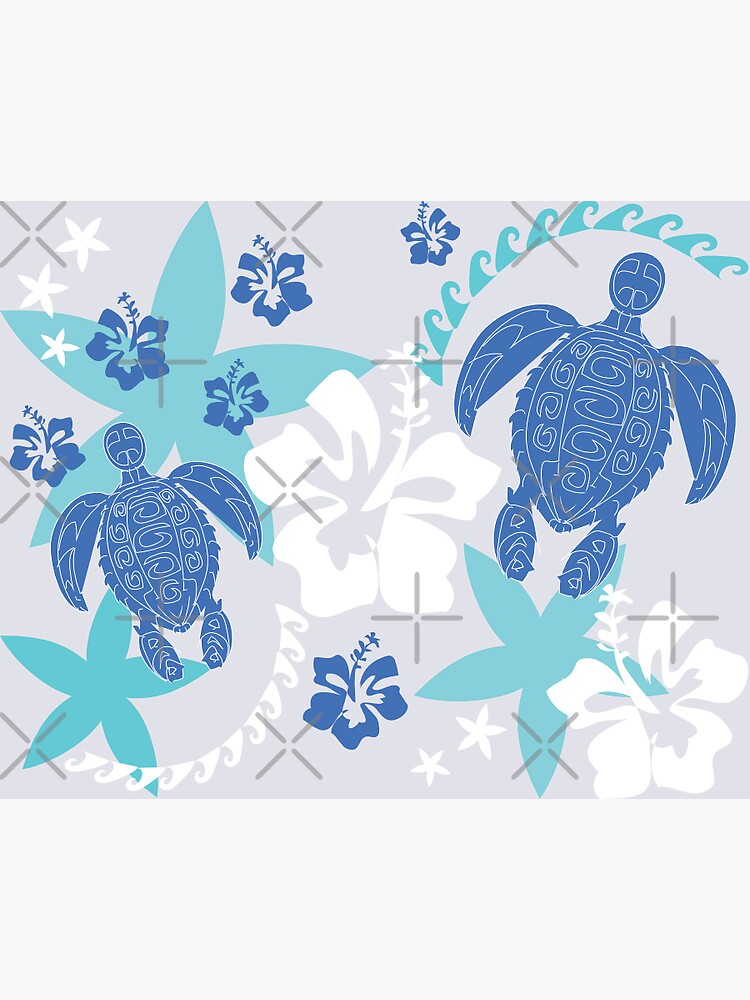 "Aloha- Island Turtles lagoon blues" Sticker for Sale by Colour Angel ...