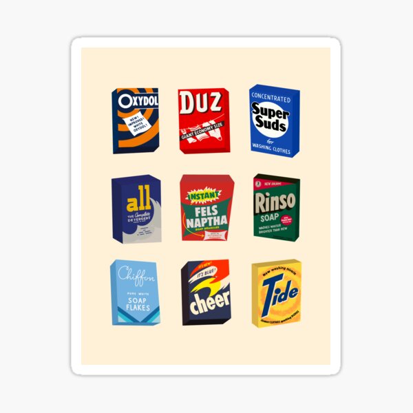 "Vintage Cleaning Items" Sticker for Sale by Mallory McDonald | Redbubble