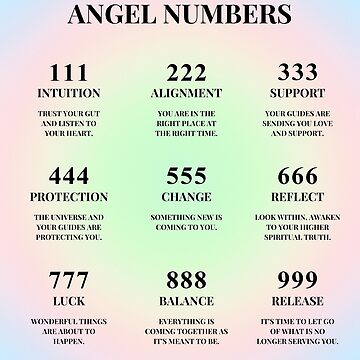 "Angel Numbers Chart Rainbow Aura" Poster for Sale by mystikwhale ...