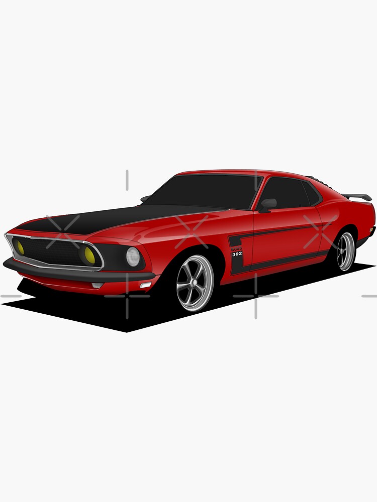 "Mustang Boss" Sticker for Sale by Turboosted | Redbubble