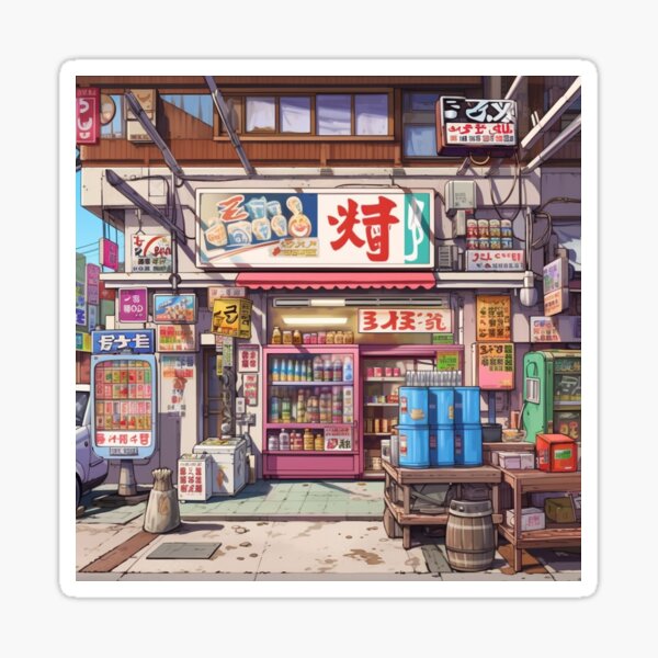 "Japanese Anime Convenience Store" Sticker for Sale by madebykyra ...