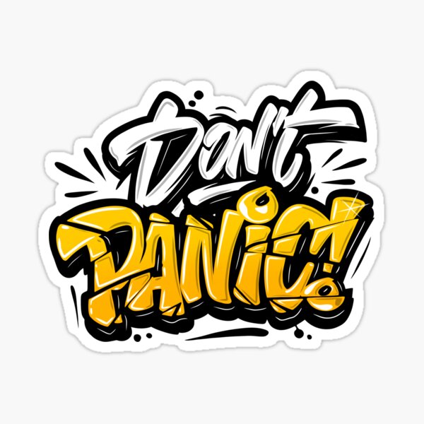 "Don't Panic" Sticker for Sale by ScarletVault | Redbubble