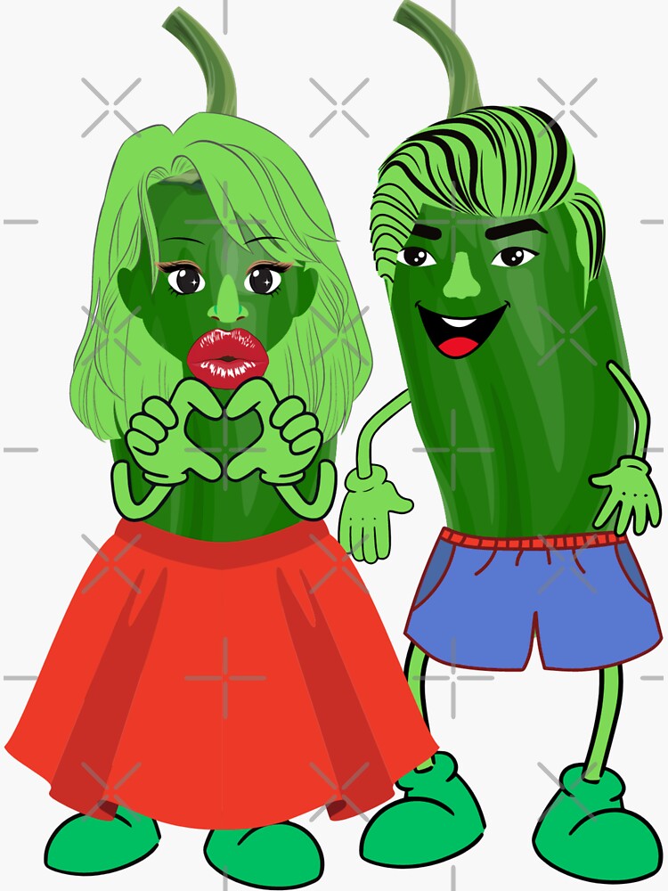 "Pepper Couple" Sticker for Sale by SoussouBrand | Redbubble