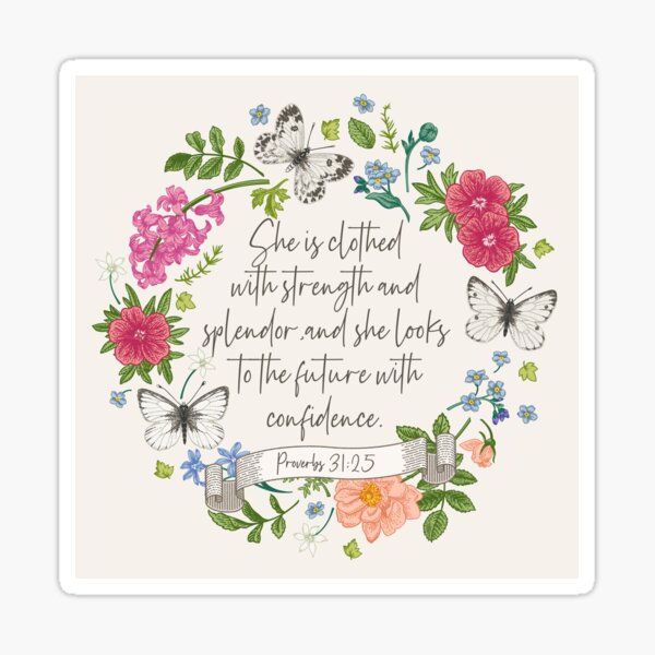 "Proverbs 31:25" Sticker for Sale by JenielsonDesign | Redbubble