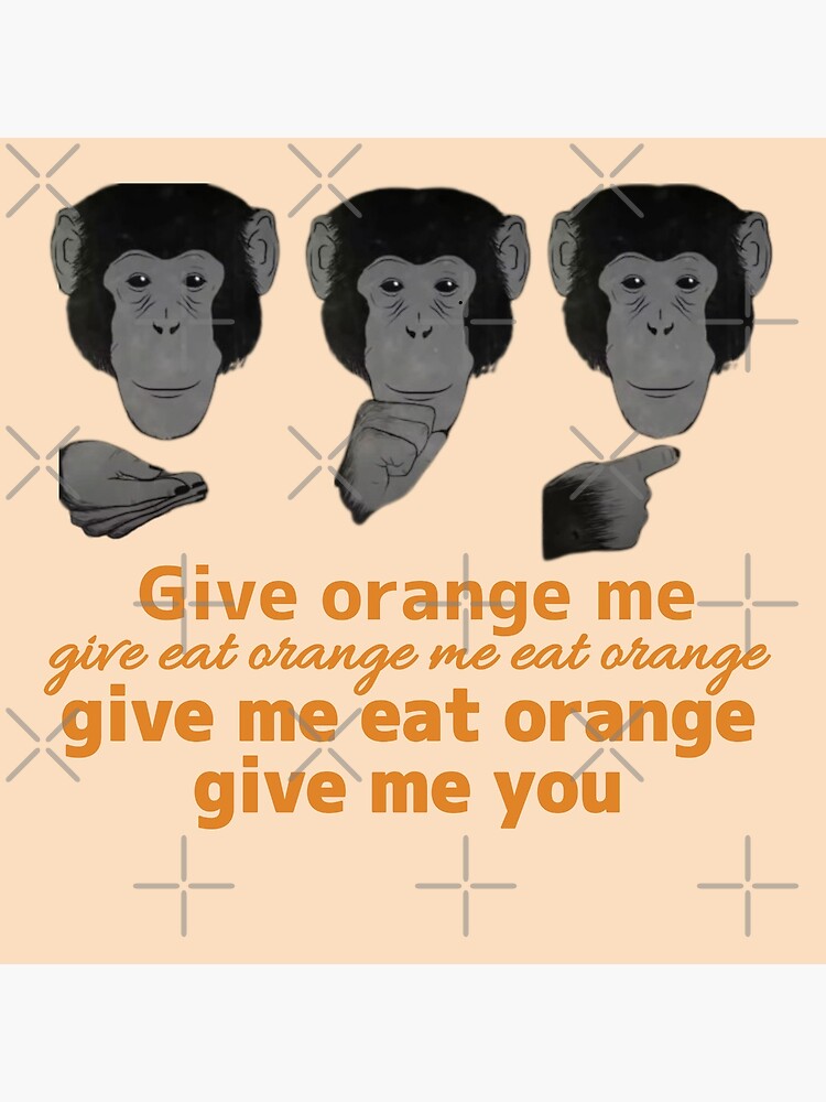 "Monkey's Longest Sign Language Sentence" Poster for Sale by JavaDraws ...