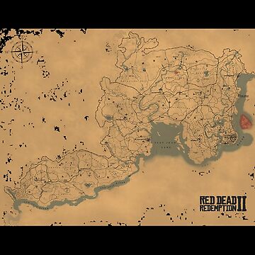 "Red Dead Redemption 2 Map- RDR2 Map" Art Board Print for Sale by ...