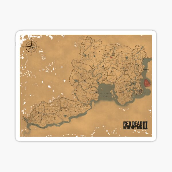 "Red Dead Redemption 2 Map- RDR2 Map" Sticker for Sale by JaimeMcmanus ...