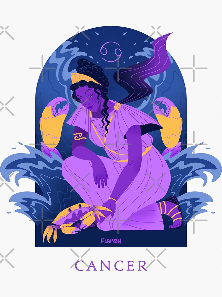 "Cancer - Ancient Greek Astrology Series" Sticker for Sale by flaroh ...