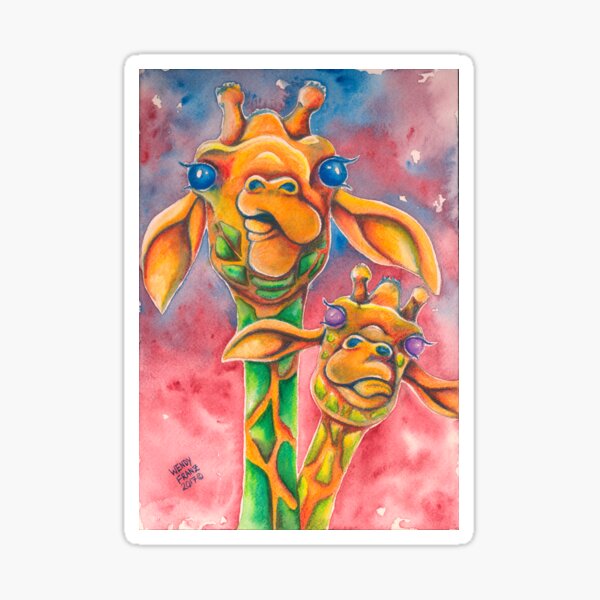 ""Sup" Giraffes" Sticker by WendyFranzArt | Redbubble