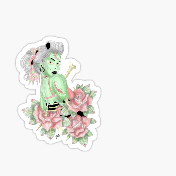 "Zombie Pinup" Sticker for Sale by prida-altered | Redbubble