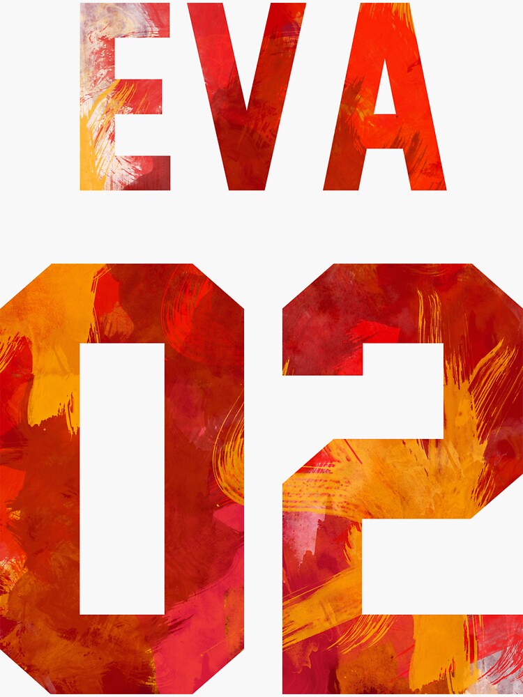"EVA-02 (Neon Genesis Evangelion)" Sticker for Sale by ashplus | Redbubble