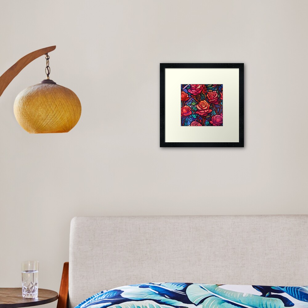 "Stained Glass Rose Pattern" Sticker by Jane-Mathieu | Redbubble