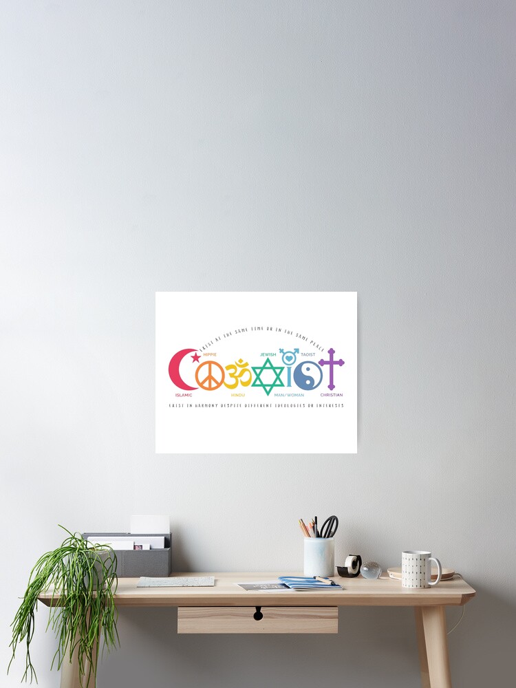 "Coexist Symbol rainbow" Poster for Sale by Inked-Attire | Redbubble