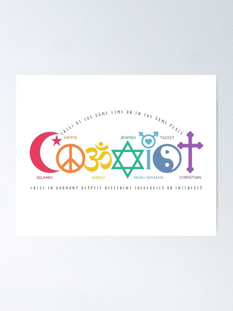 "Coexist Symbol rainbow" Poster for Sale by Inked-Attire | Redbubble