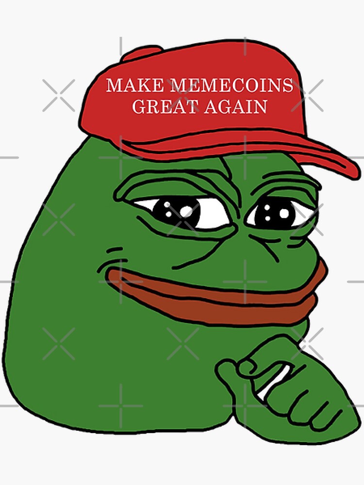 "Pepe Crypto Coins Make Memecoins Great Again" Sticker for Sale by ...
