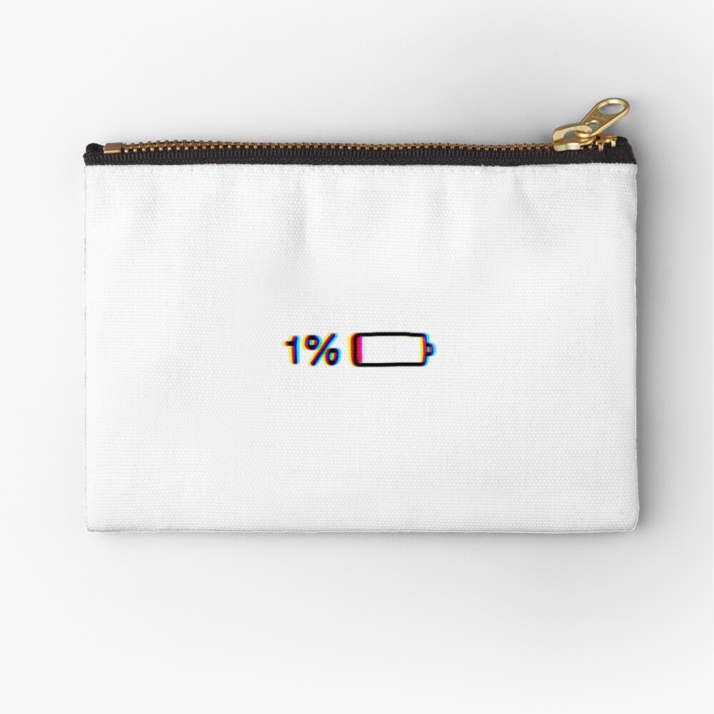 "1% Battery Holographic" Sticker for Sale by curlykhaila | Redbubble