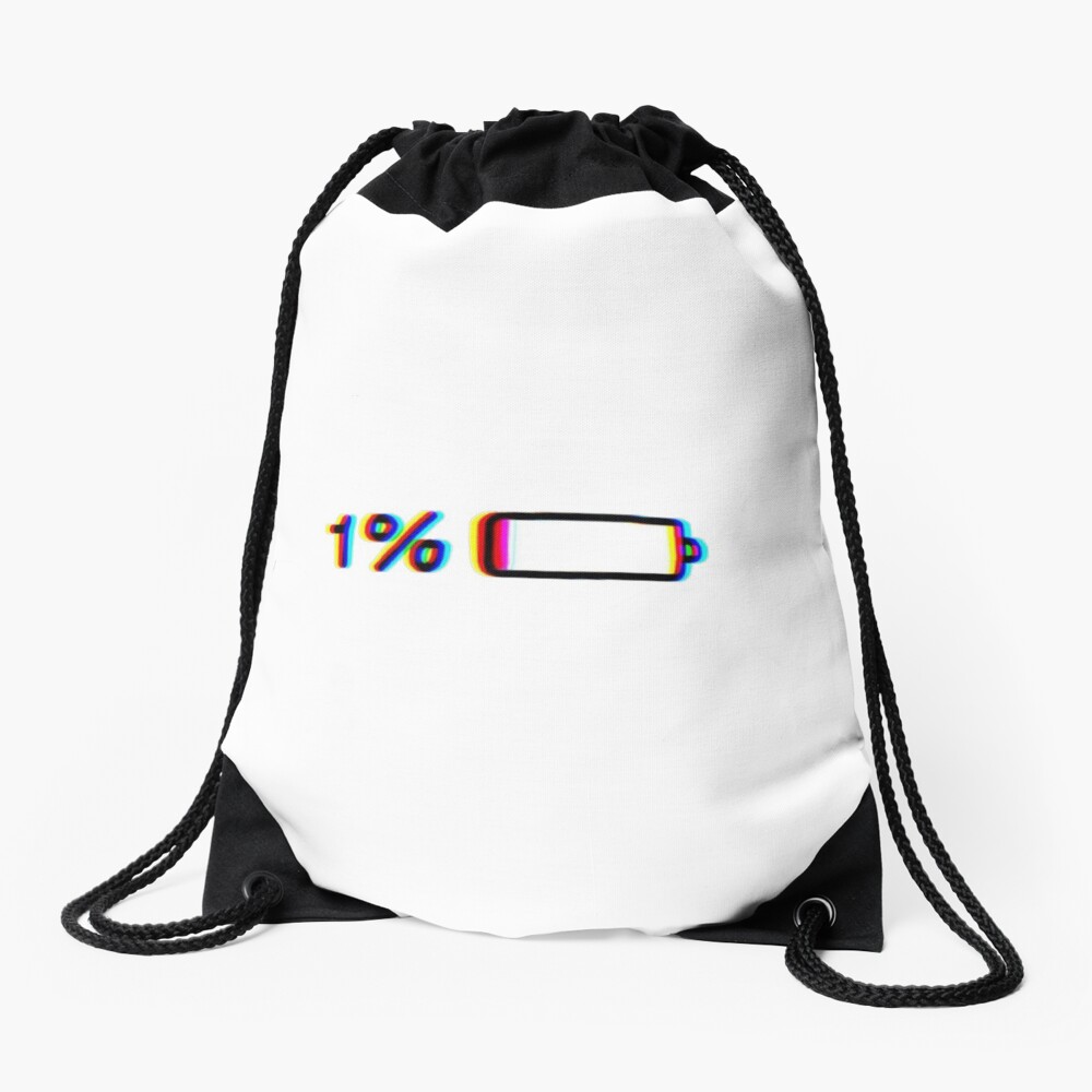 "1% Battery Holographic" Sticker for Sale by curlykhaila | Redbubble