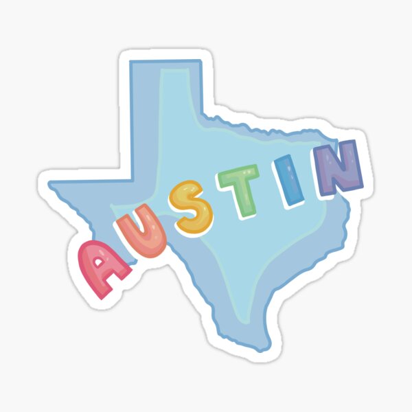 "Austin, Texas Sticker" Sticker for Sale by tateism-co | Redbubble
