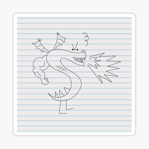 "Trogdor on Looseleaf" Sticker for Sale by Taydeebear | Redbubble