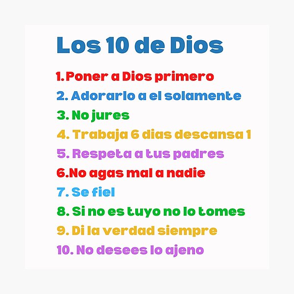 Lista De Los 10 Mandamientos Católicos Ateismo Para Cristianos.: