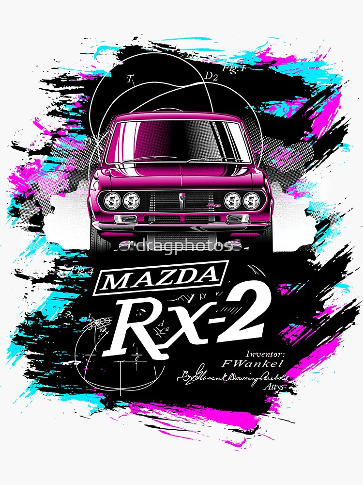 "Pink RX2 Retro Vintage Mazda Rotary Powered Wankel JDM" Sticker for ...
