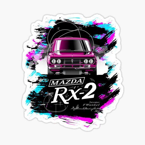 "Pink RX2 Retro Vintage Mazda Rotary Powered Wankel JDM" Sticker for ...