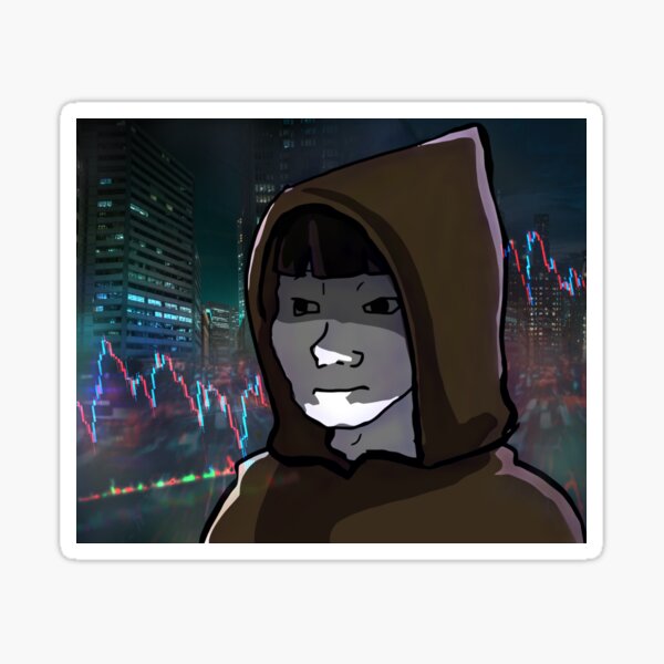 "Night city trading smart wojak priest meme" Sticker for Sale by ...