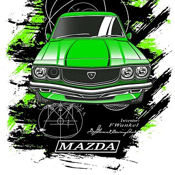"RX3 Green Retro Vintage Mazda Rotary Powered Wankel JDM" Sticker for ...