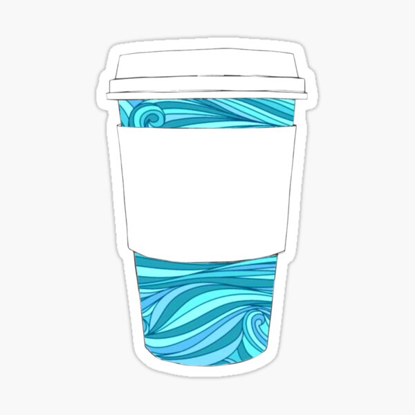 "Beachy Decorated Coffee Cup" Sticker for Sale by cea010 | Redbubble