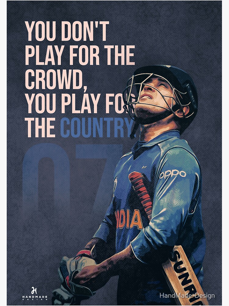 "MS Dhoni" Sticker for Sale by HandMade-Design | Redbubble