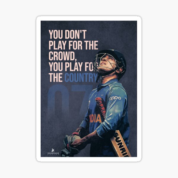 "MS Dhoni" Sticker for Sale by HandMade-Design | Redbubble