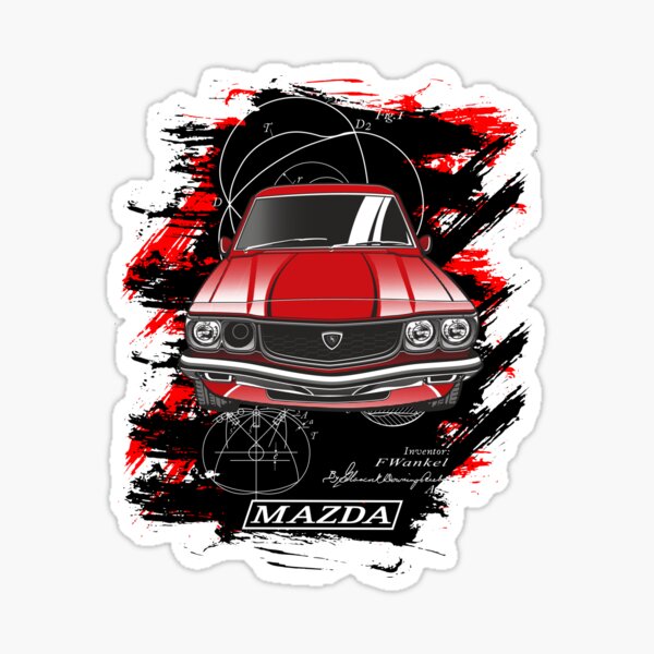 "Red Rx3 Retro Vintage Mazda Rotary Powered Wankel JDM" Sticker for ...