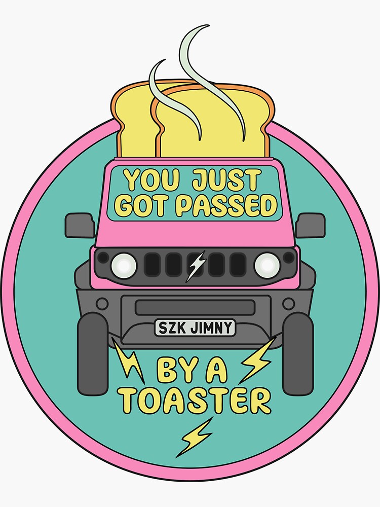 "Pink Jimny Funny Toaster Power" Sticker for Sale by stoicjimny | Redbubble