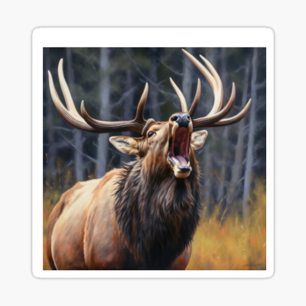 "Bull Elk Bugling merchandise" Sticker for Sale by Wyokid | Redbubble