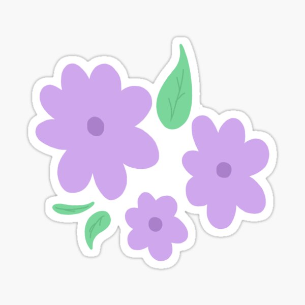 "Cute Pastel Lilac Purple Flower Leaf Design" Sticker for Sale by ...