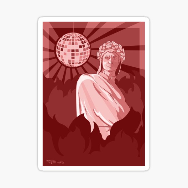 "Dante Alighieri - Disco Inferno - RED" Sticker for Sale by mimi111art ...