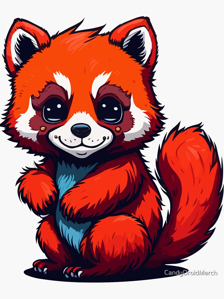 "Kawaii Redpanda" Sticker for Sale by CandyDroidMerch | Redbubble