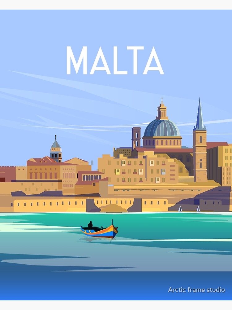 "Malta vintage travel poster" Poster for Sale by Caravanstudio | Redbubble