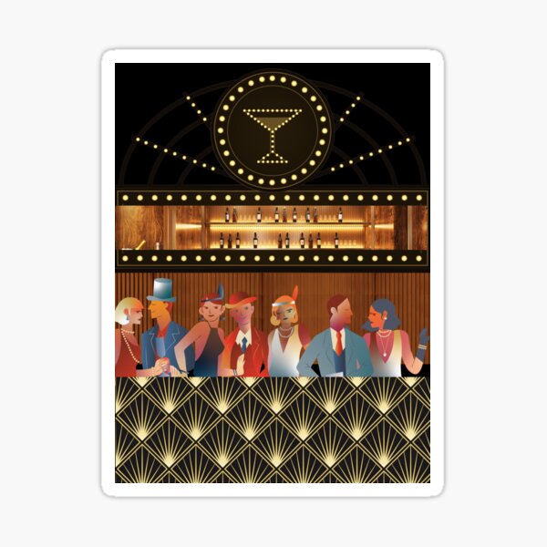 "1920s bar" Sticker for Sale by Robert Lucio | Redbubble