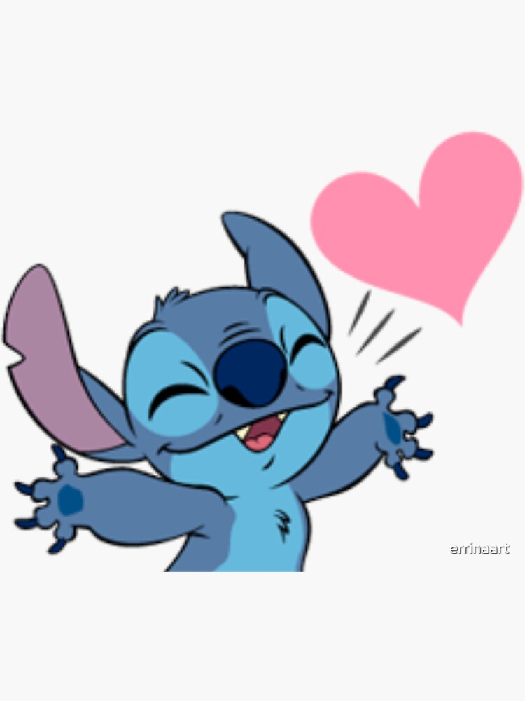 "Stitch giving Love!" Sticker for Sale by errinaart | Redbubble