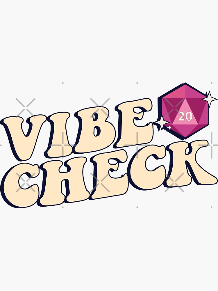 "Nat 20 vibe check " Sticker for Sale by Ok-Blue-Ghost | Redbubble