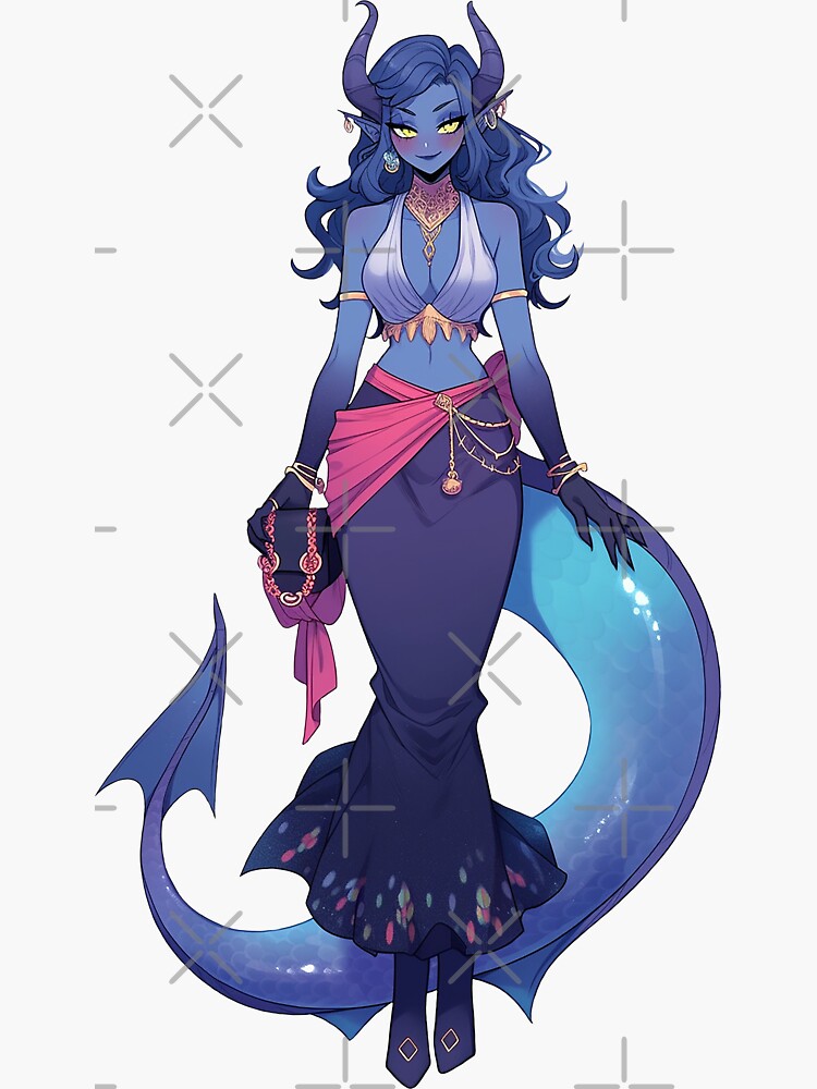 "Aynfa, Tiefling Mermaid" Sticker for Sale by A-Artistries | Redbubble