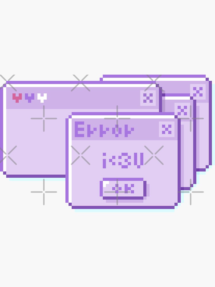 "error message ~ cute pixel art" Sticker for Sale by milk-bun | Redbubble
