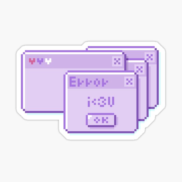 "error message ~ cute pixel art" Sticker for Sale by milk-bun | Redbubble