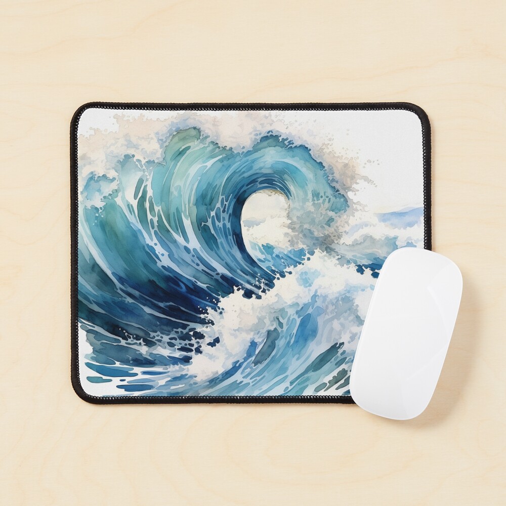 "Watercolor Ocean Waves | Strong Waves | Crashing Ocean Waves" Art ...