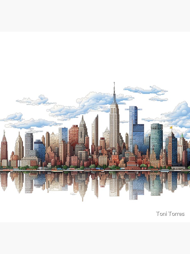 "New York City Skyline Pixel Art" Sticker for Sale by Toni Torres ...